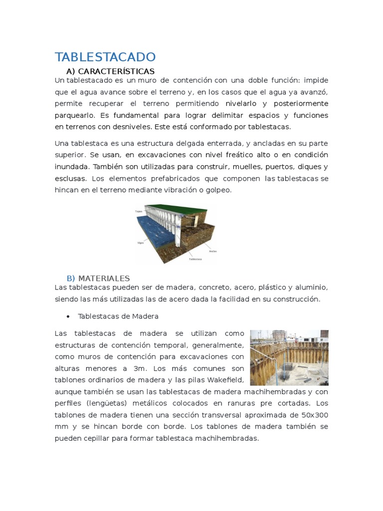 Características y Tipos de Tablestacas | PDF | Acero | Hormigón