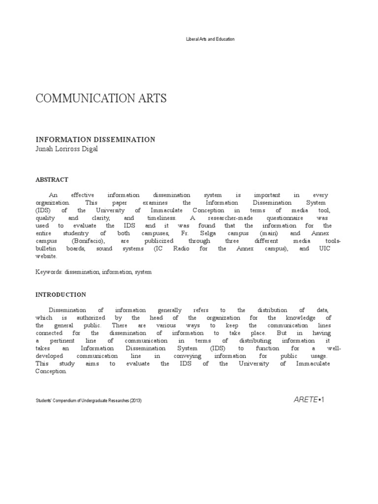 Information Dissemination | PDF | Information | Cognitive Science