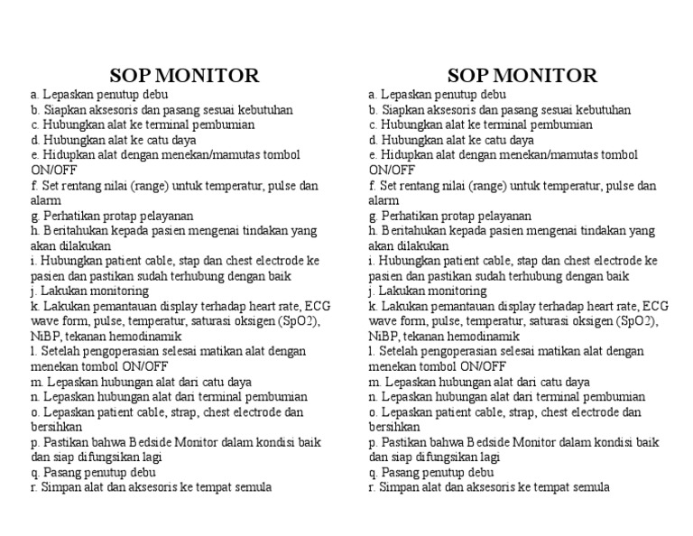 Sop Monitor | PDF