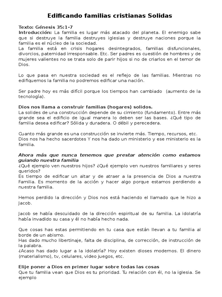 Edificando Familias Cristianas Solidas | PDF | Jacob | Dios
