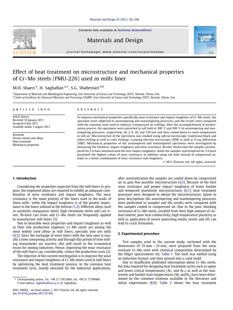 Effect of Heat Treatment On Microstructure and Mechanical Properties | PDF | Heat Treating | Steel