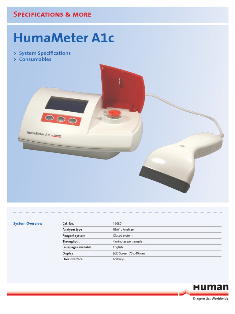Manual Humameter A1C | PDF | Glycated Hemoglobin | Printer (Computing)
