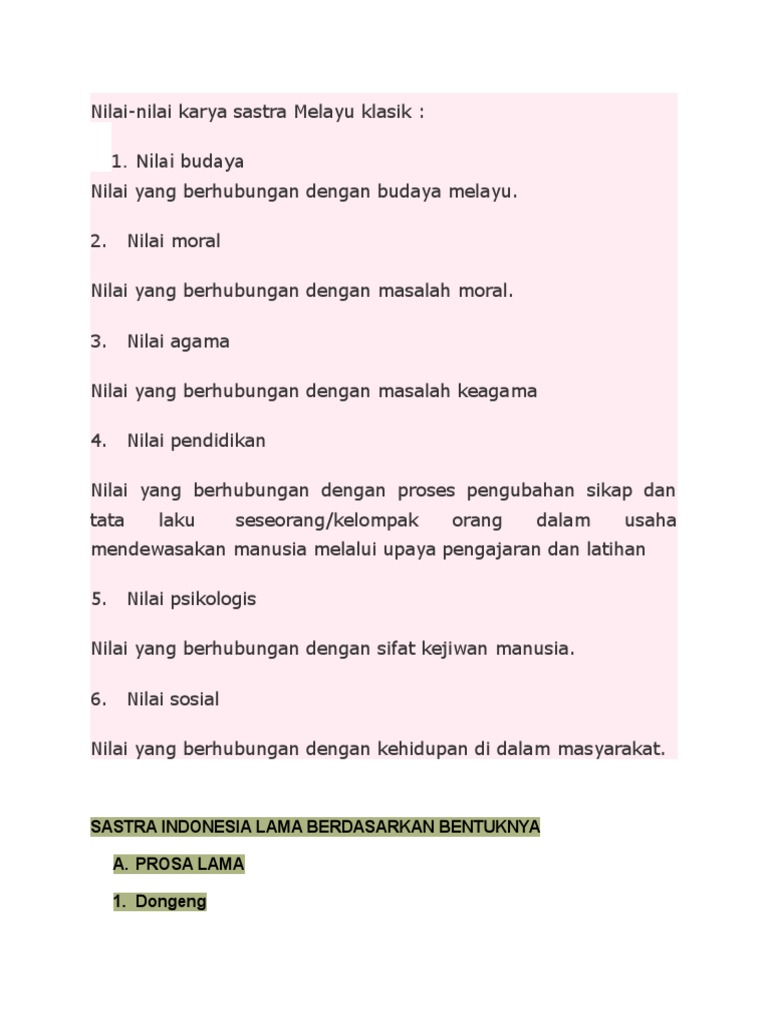 Macam Macam Prosa Lama | PDF | Fiksi Umum