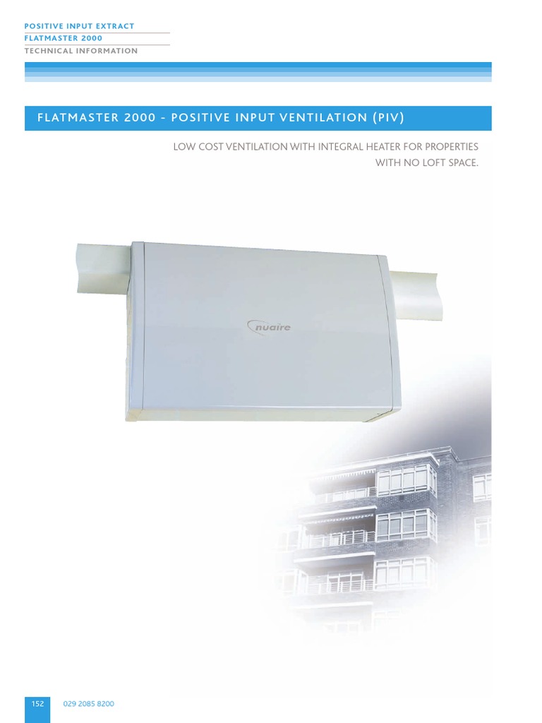 PIV Flatmaster2000 | PDF | Hvac | Ventilation (Architecture)
