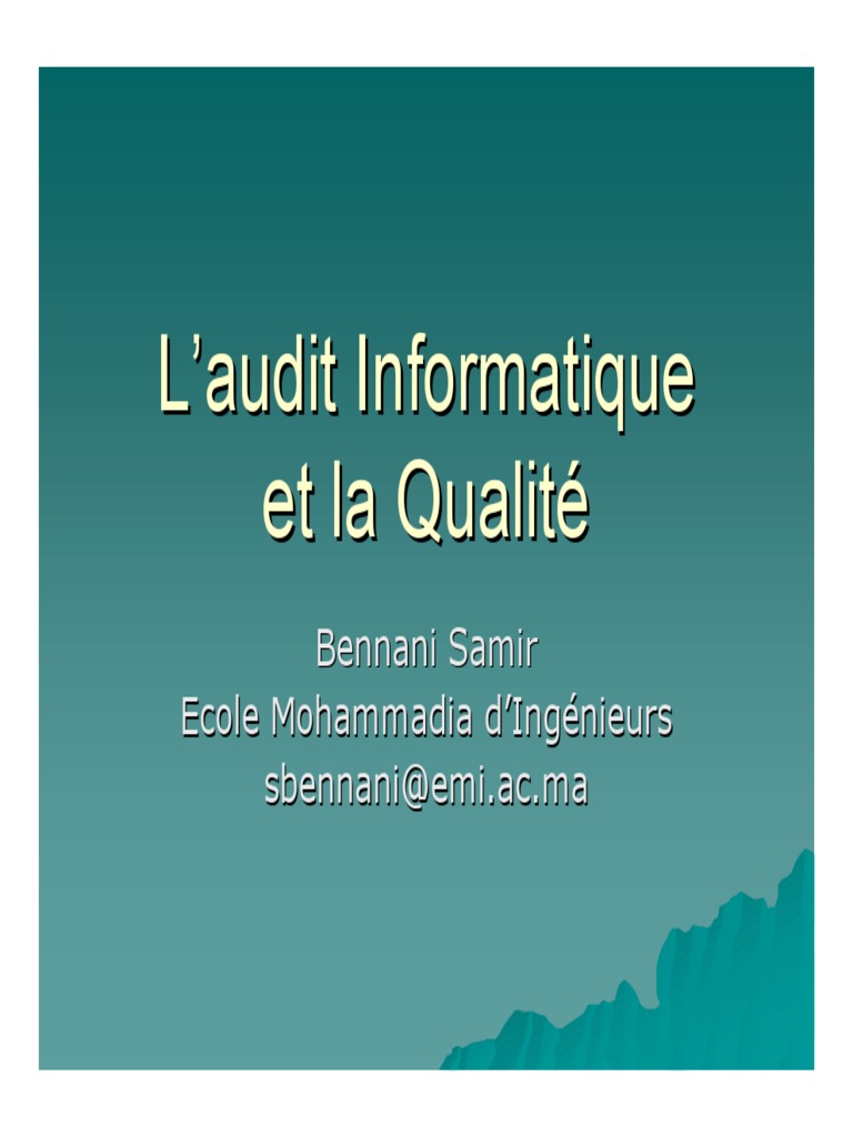 Audit Informatique PDF | PDF | Informatique | Audit