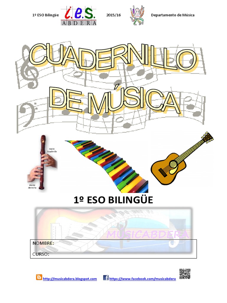 Cuadernillo Música Completo 1º Eso Bilingüe 15.16 | PDF | Escala ...