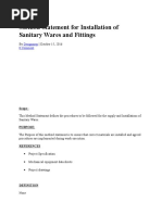 Work Method Statement For Plumbing and Sanitary Works | PDF | Plumbing ...