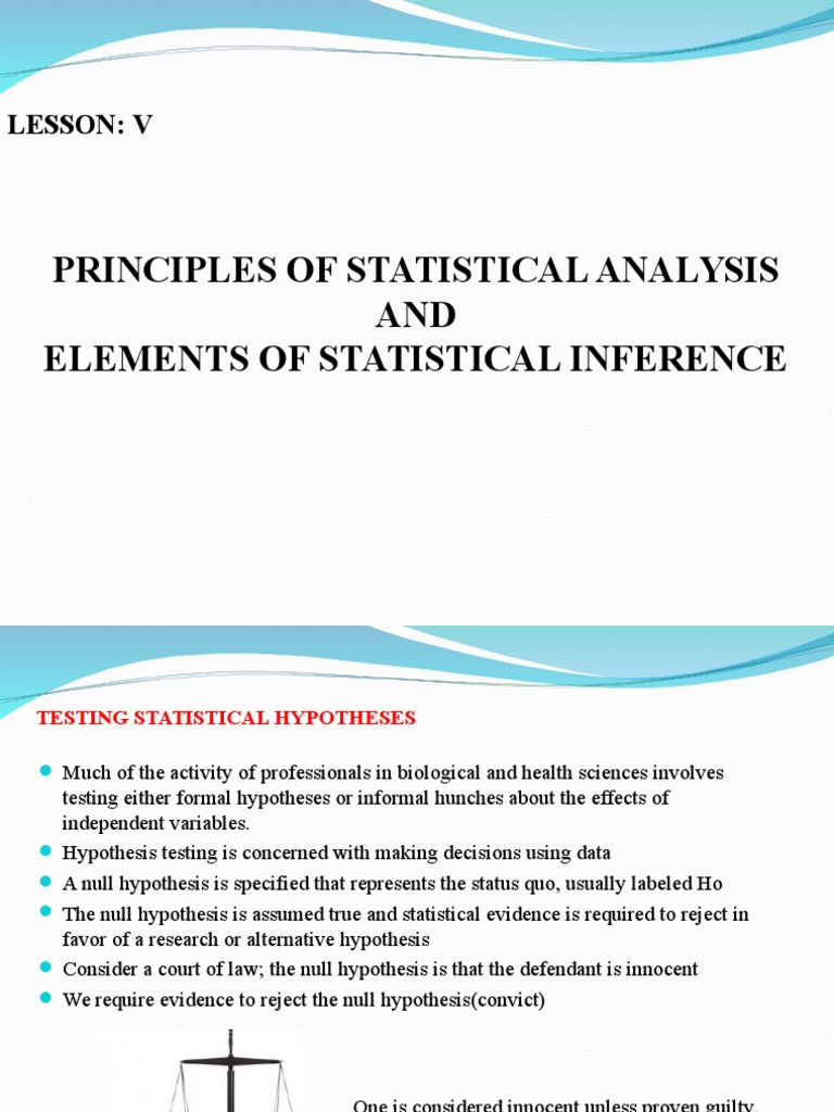 Principles of Statistical Analysis AND Elements of Statistical ...