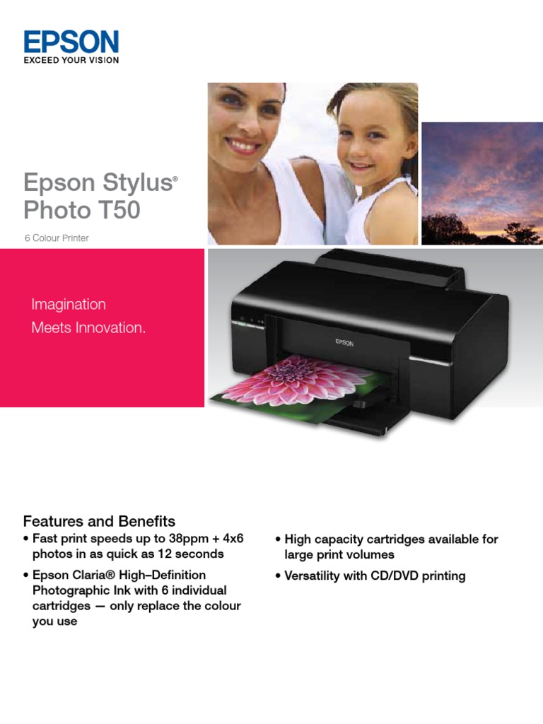 Epson Stylus Photo T50: Imagination Meets Innovation | PDF | Printer (Computing) | Media Technology