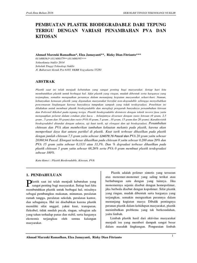 Plastik Biodegradable | PDF