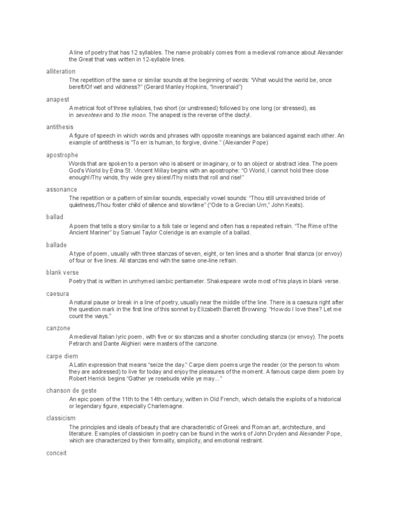 A Line of Poetry That Has 12 Syllables | PDF | Metre (Poetry) | Poetic Form