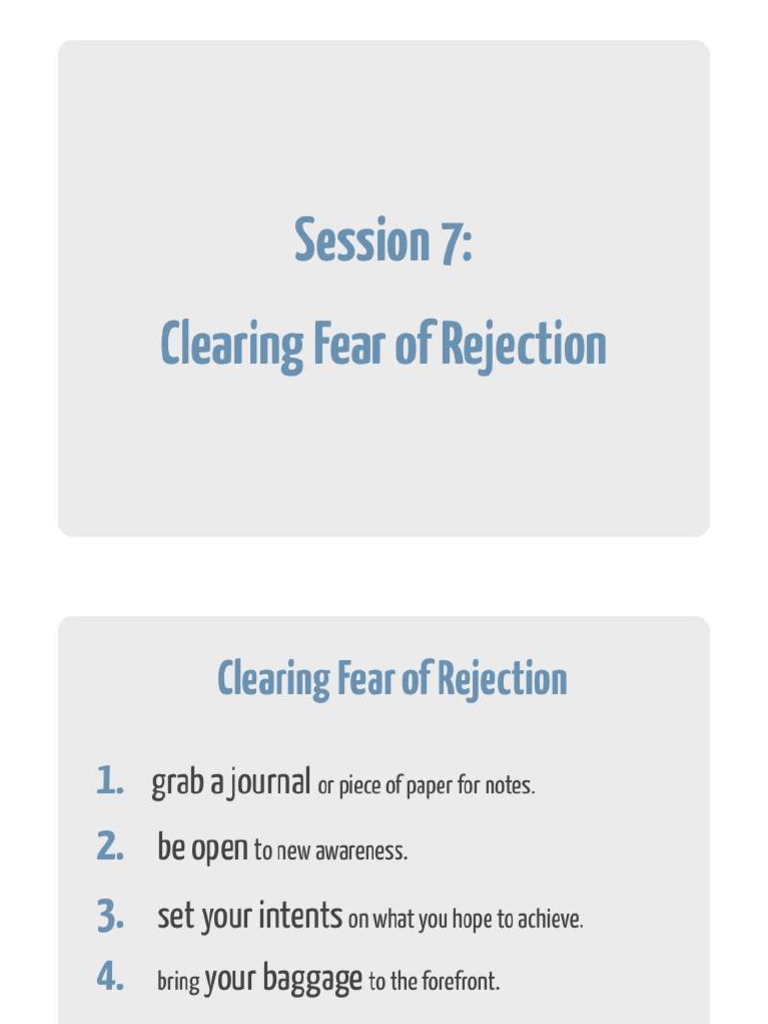 07 Clearing Fear of Rejection Workbook PDF | PDF
