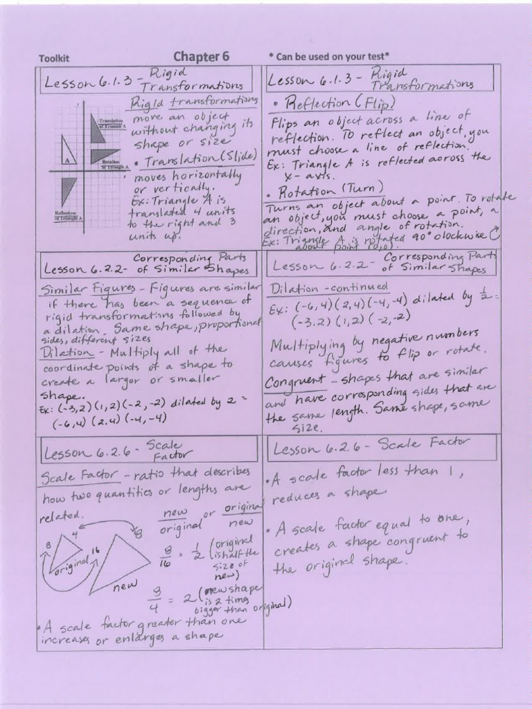 cc3 - 8th Grade - Chapter 6 Toolkit | PDF