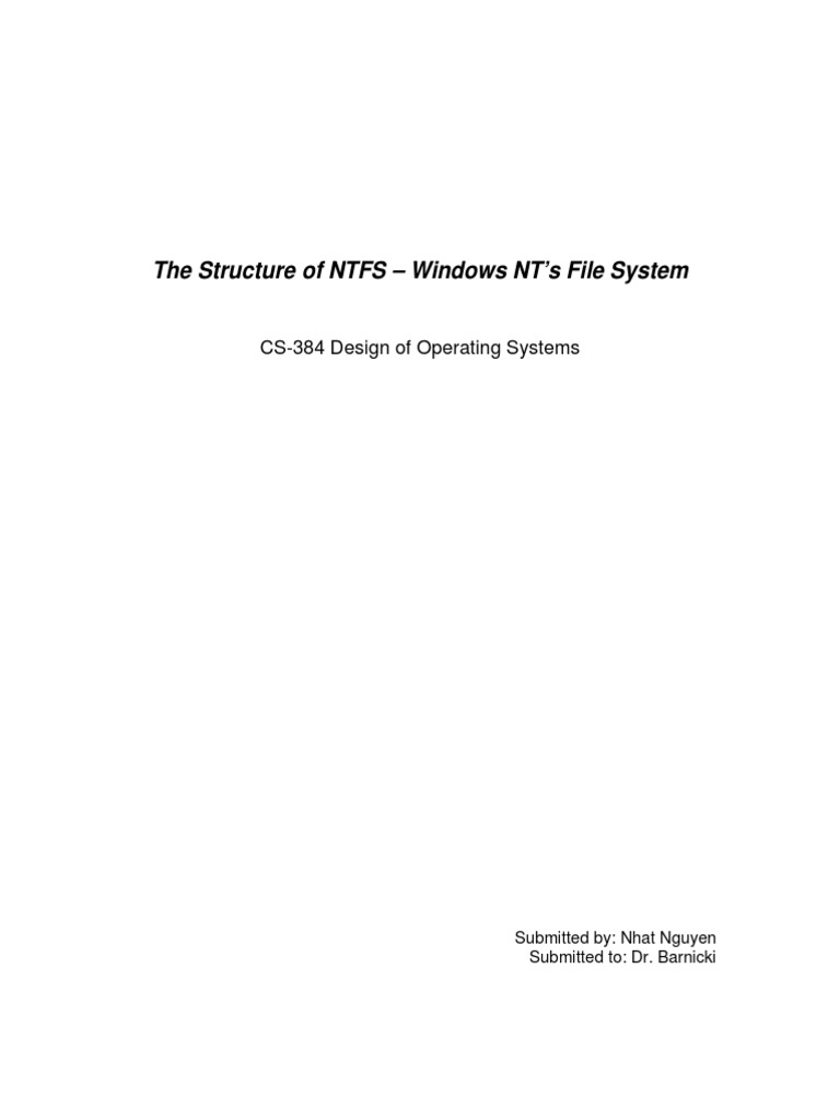 The Structure of NTFS | PDF | File System | Computer File