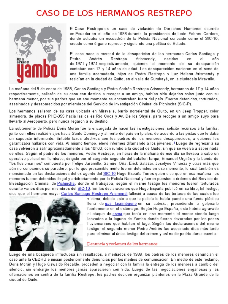 Desaparición de los Hermanos Restrepo | PDF | Policía | Ecuador