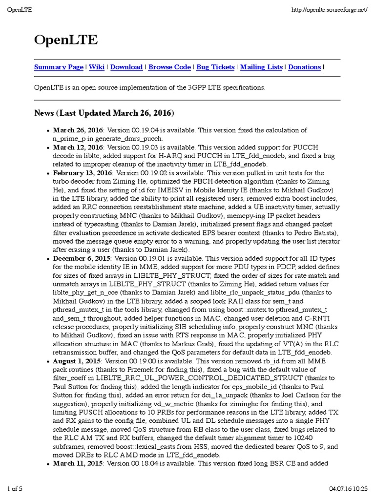 Open LTE | PDF | Telecommunications Engineering | Information And ...