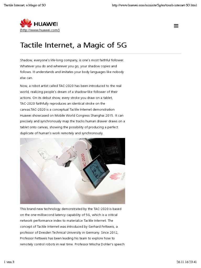 Tactile Internet, A Magic of 5G | PDF | Latency (Engineering ...