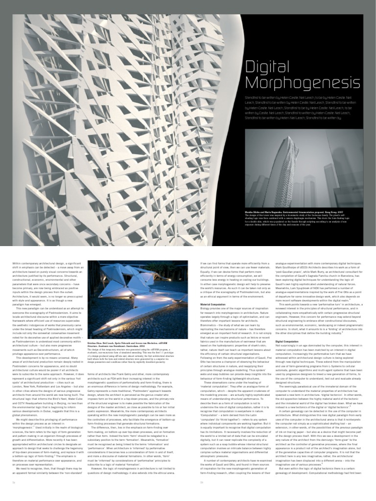 Digital Morphogenesis PDF | PDF | Postmodernism | Theory