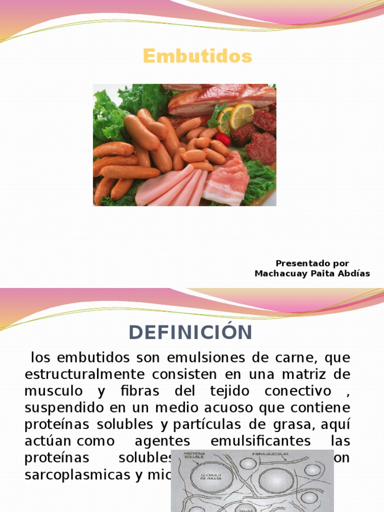 embutidos.pptx | Carne molida | Carne | Prueba gratuita de 30 días | Scribd
