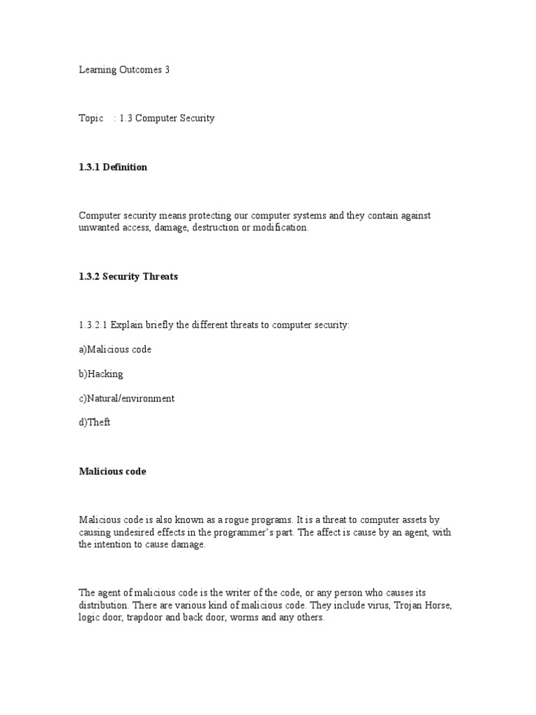 Learning Outcomes 3 | PDF | Antivirus Software | Computer Virus