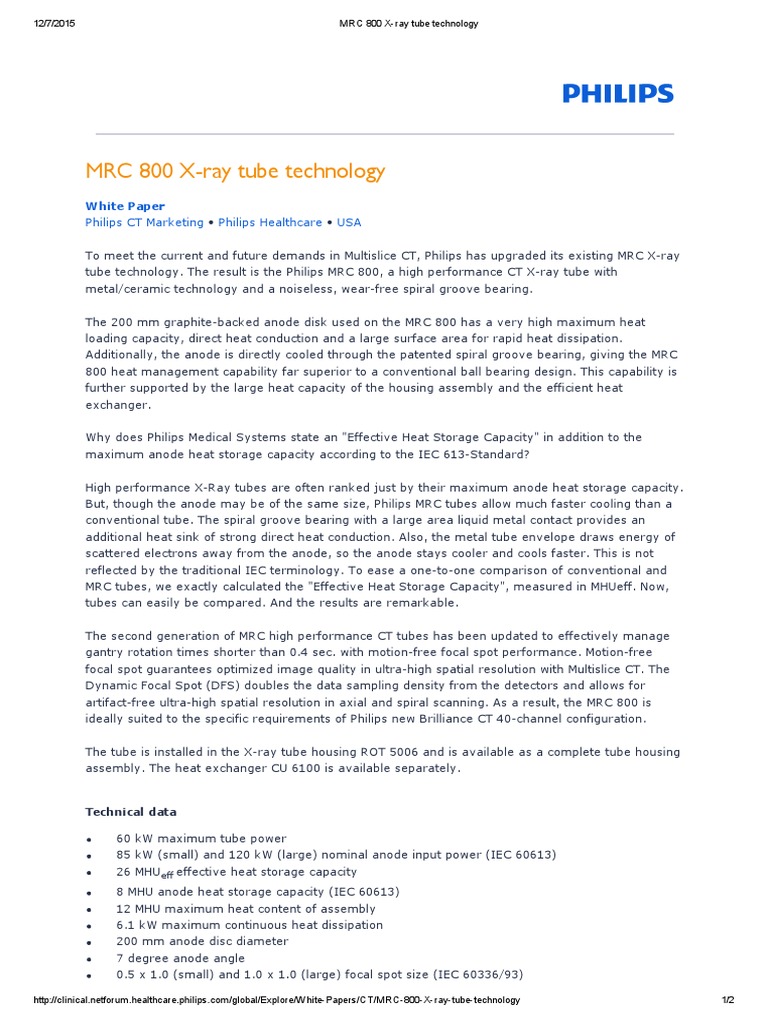 MRC 800 X-Ray Tube Technology | PDF | Vacuum Tube | Electromagnetism