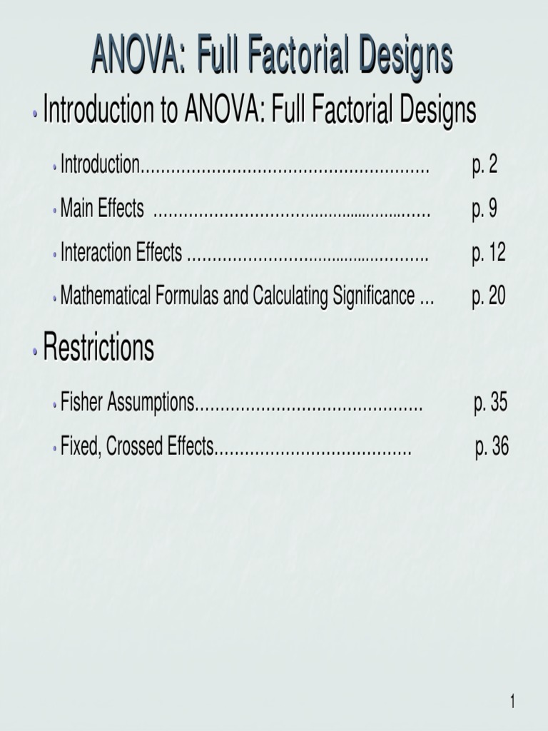 DOE Introduction Calculations PDF | PDF