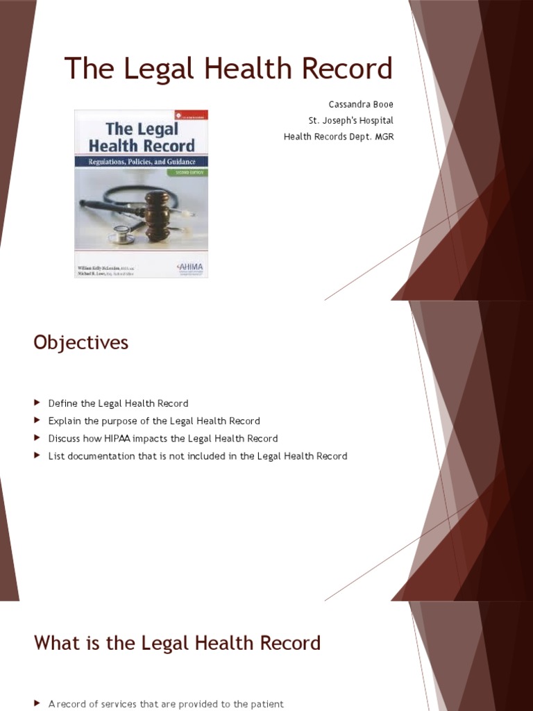 Understanding the Legal Health Record | PDF | Law | Self-Improvement