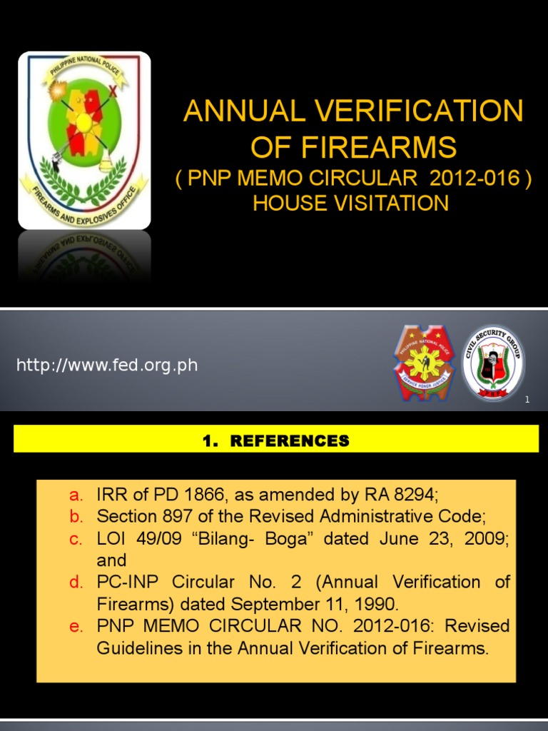 Firearms Annual Verification Guidelines | PDF | License | Government ...