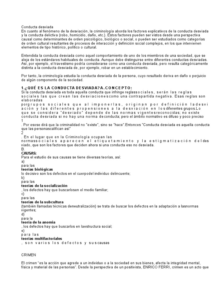 Conducta Desviada | PDF | Criminología | Delito