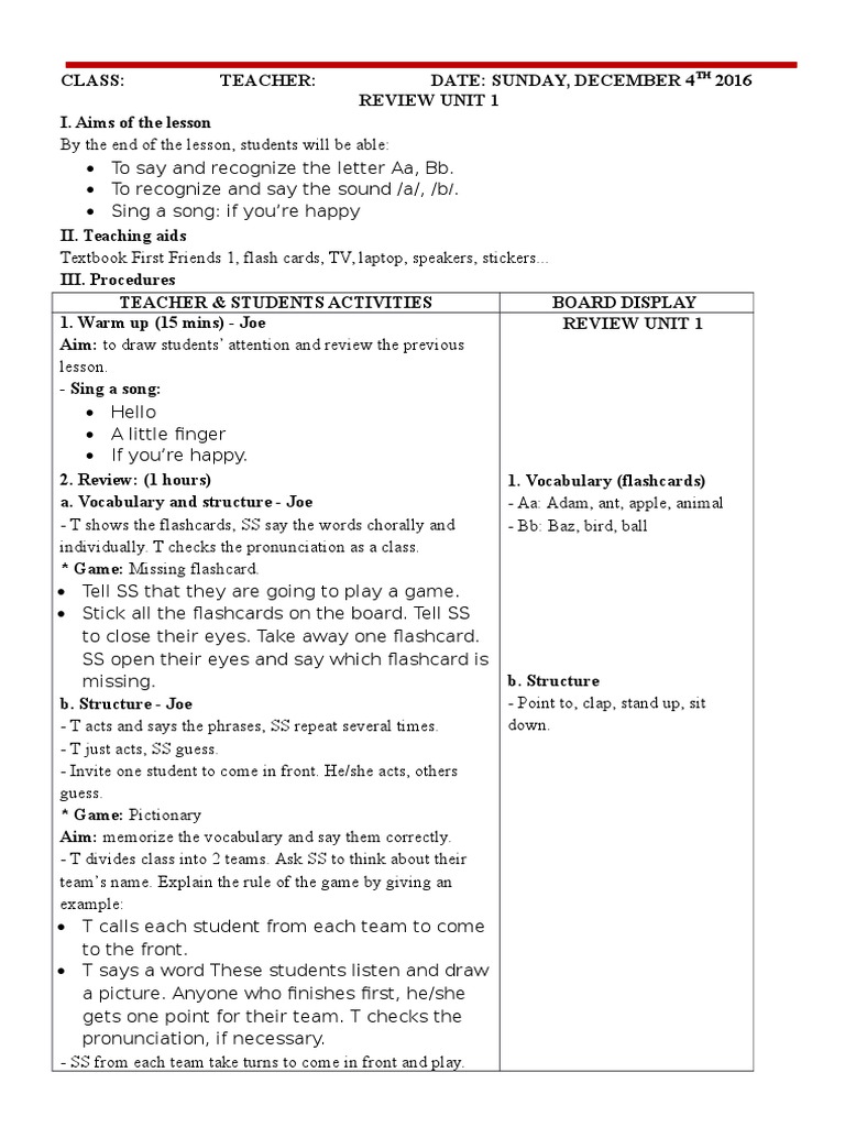 FF1 Review Unit 1 | PDF | Flashcard | Reading Comprehension
