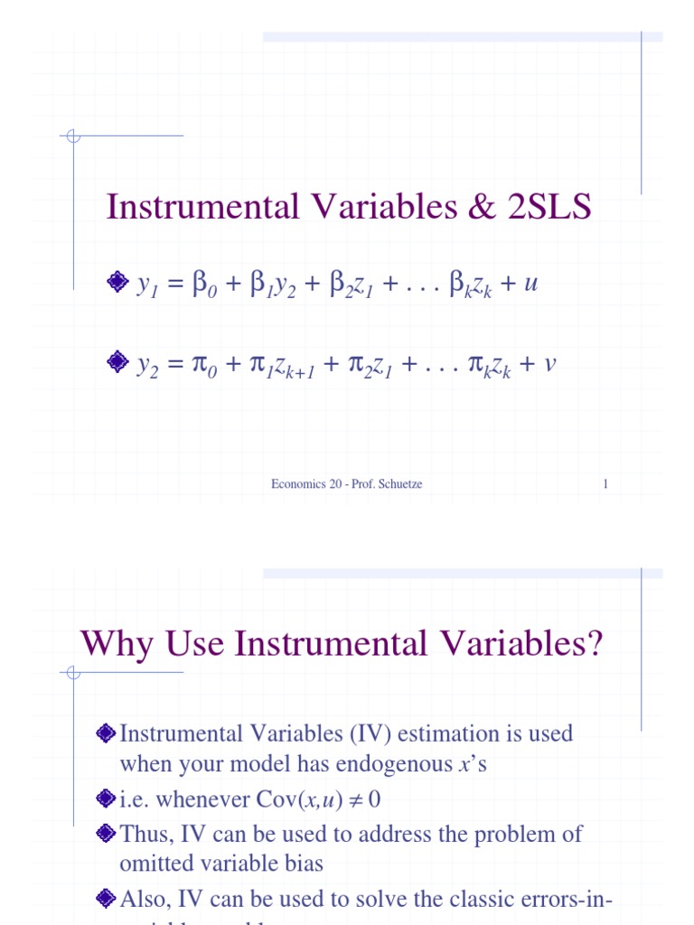 Instrumental Variables | PDF | Instrumental Variable | Endogeneity (Econometrics)