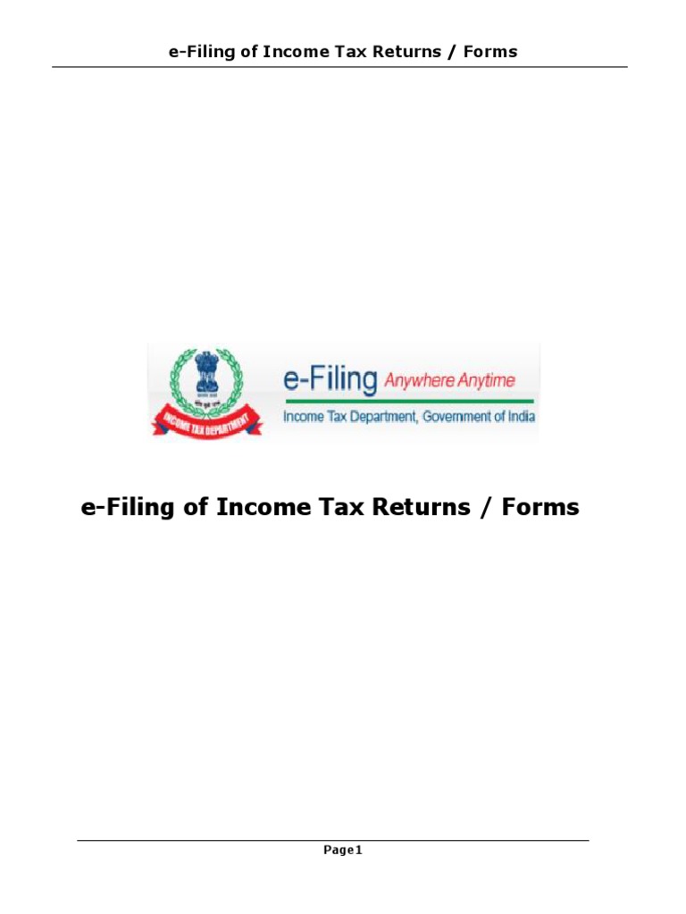 e-Filing Income Tax Returns Guide | PDF