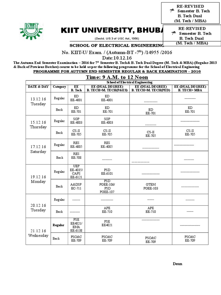 Corrected Re Revised Schedule | PDF
