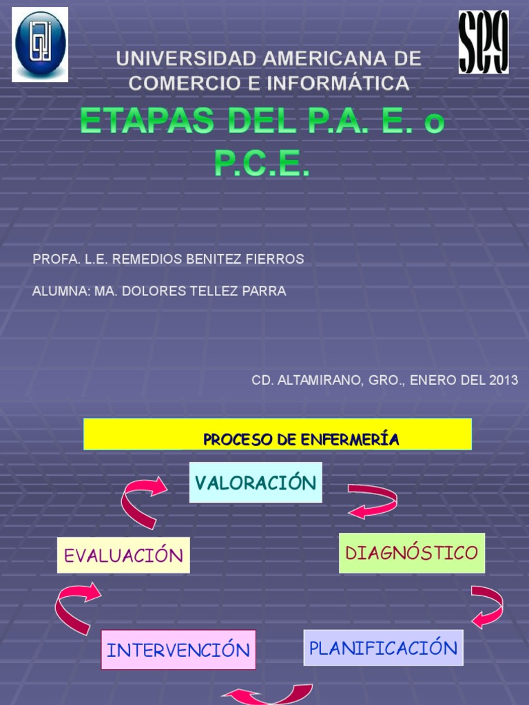 ETAPAS O FASES DEL PAE.ppt | Enfermería | Planificación