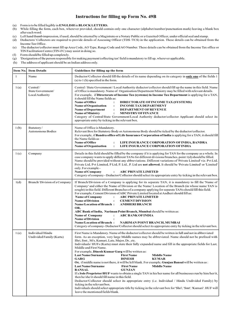 Form 49B- TAN Application Form.pdf | Government | Politics