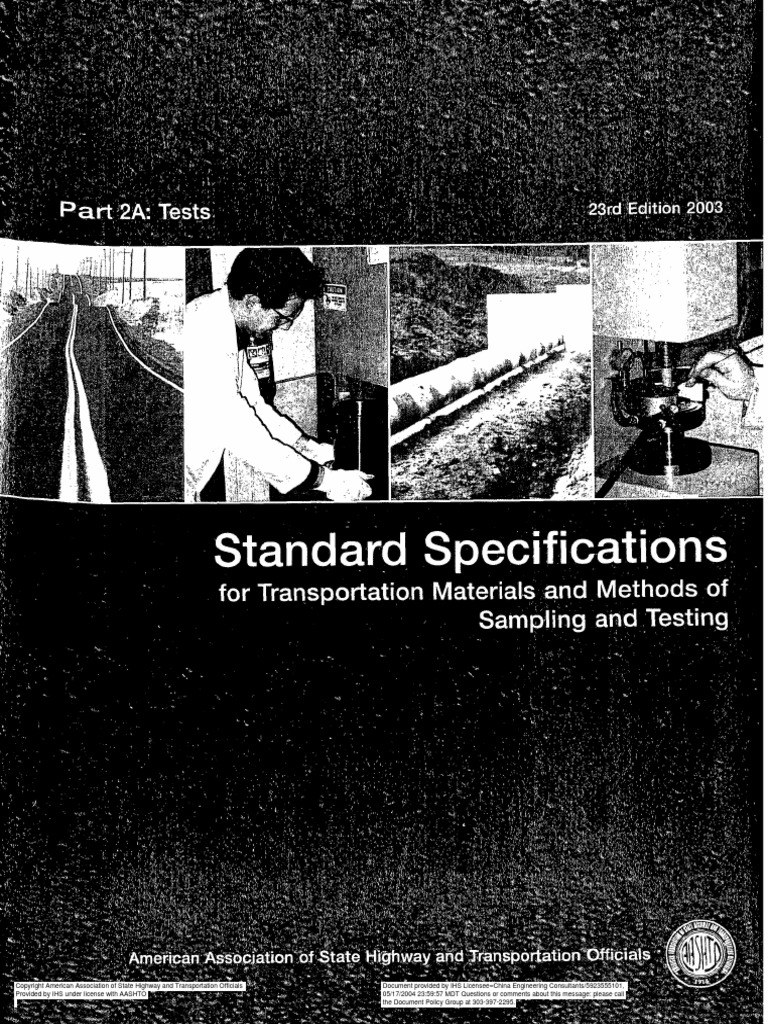 AASHTO Part 2A - 03 (Standard Specification For Transportation ...