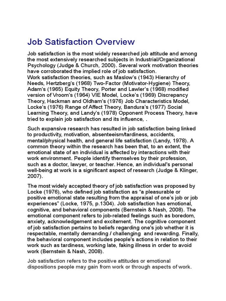 Job Satisfaction | Job Satisfaction | Contentment