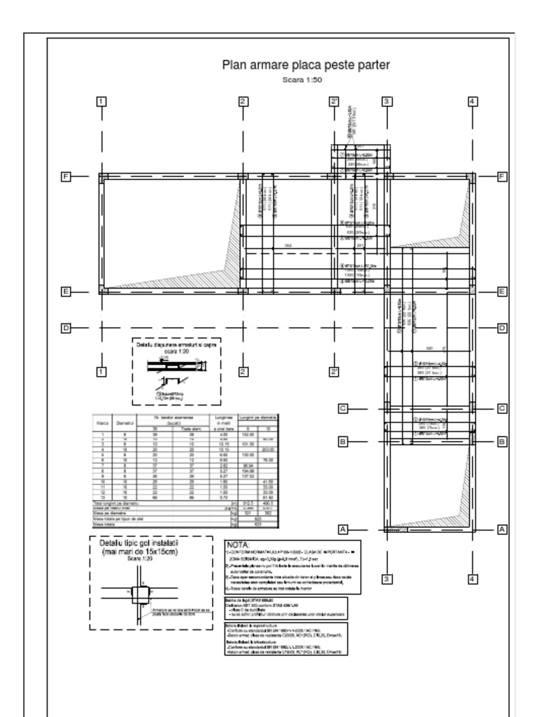 Plan Armare Placa Peste Parter | PDF