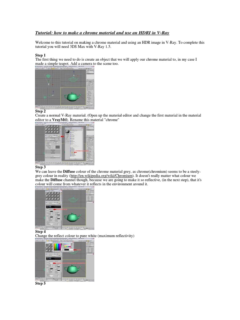 Creating Chrome Material with HDRI in V-Ray | PDF | High Dynamic Range ...