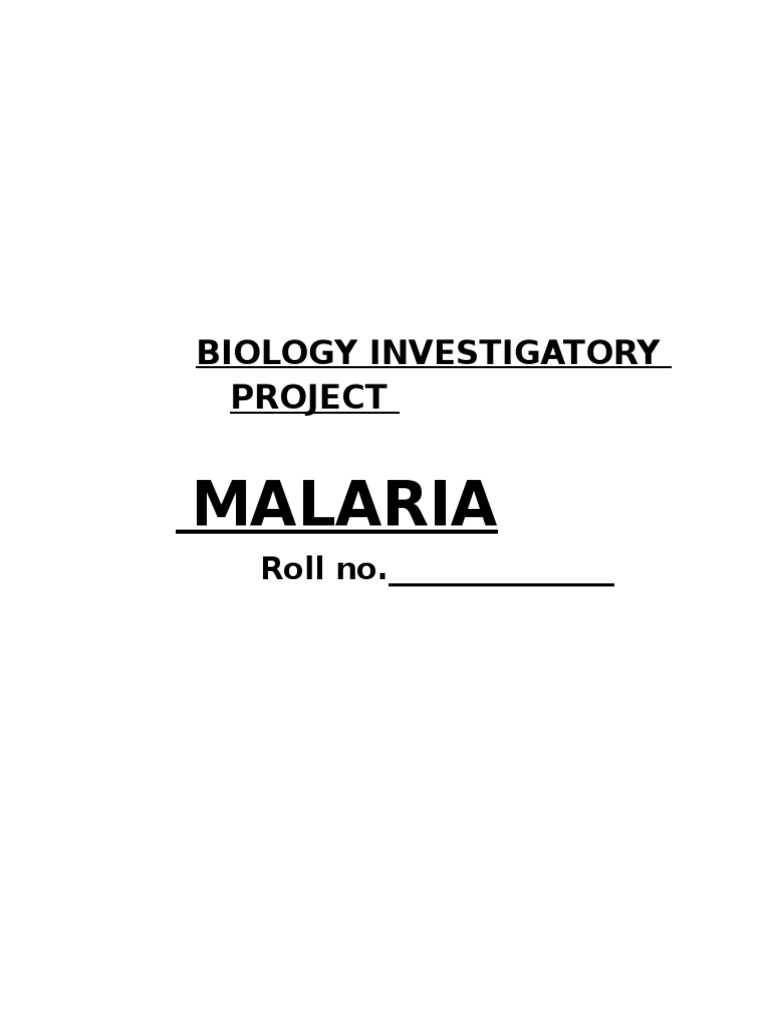 Malaria: Biology Investigatory Project | Download Free PDF | Malaria ...