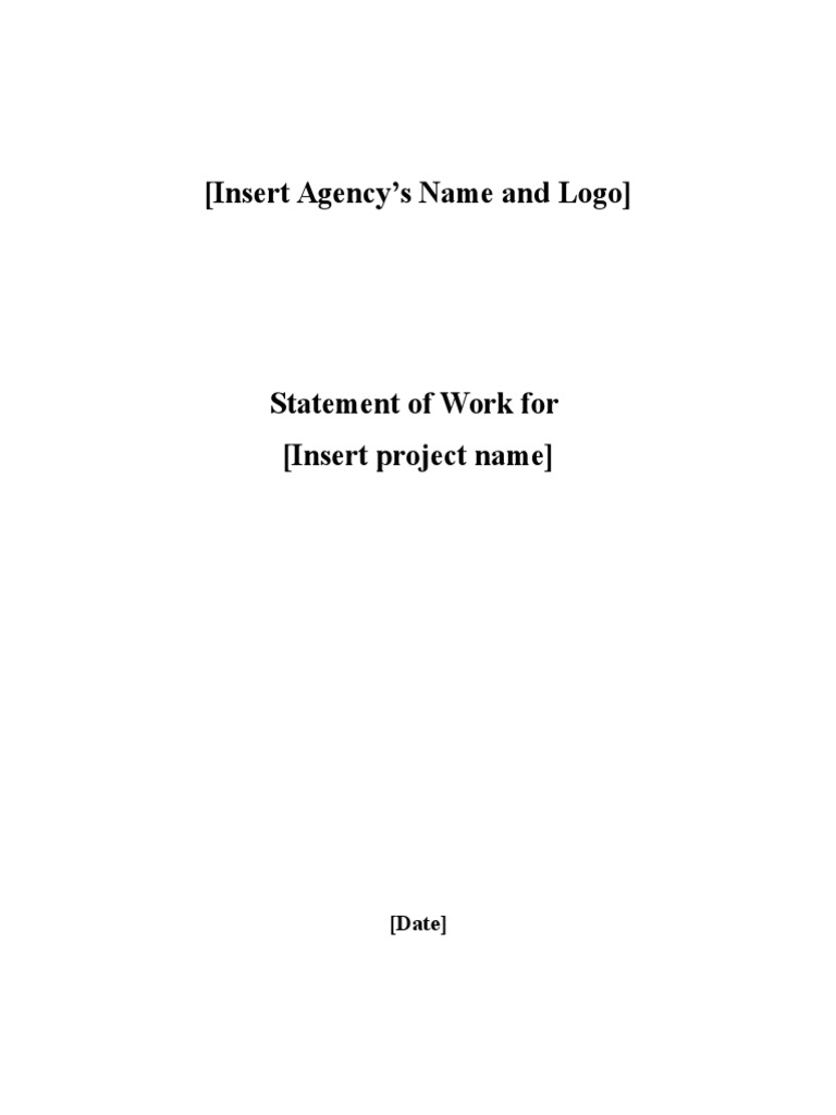 Statement of Work Template | PDF | Request For Proposal | Project ...