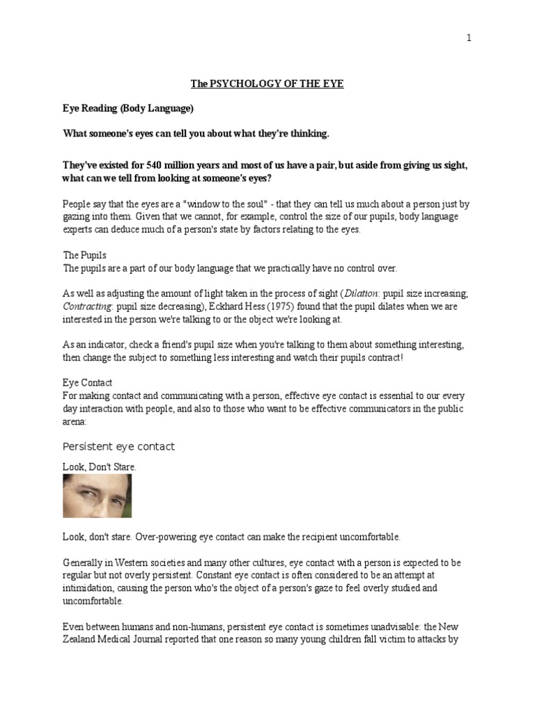 The Psychology of The Eye | PDF | Autism | Rapid Eye Movement Sleep