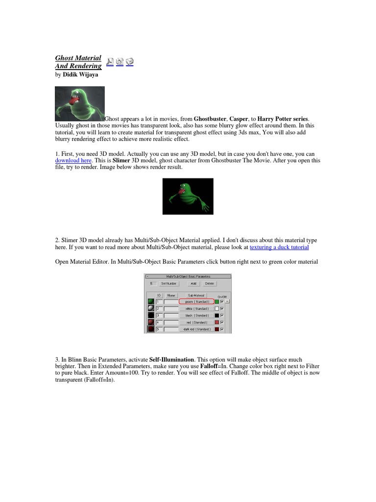 Ghost Material and Rendering | PDF | Rendering (Computer Graphics) | 3 D Modeling