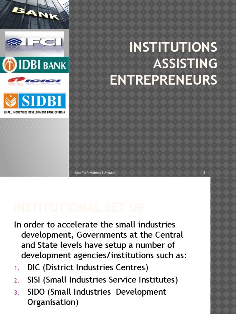 Institutions Assisting Entrepreneurs | PDF | Angel Investor | Venture ...