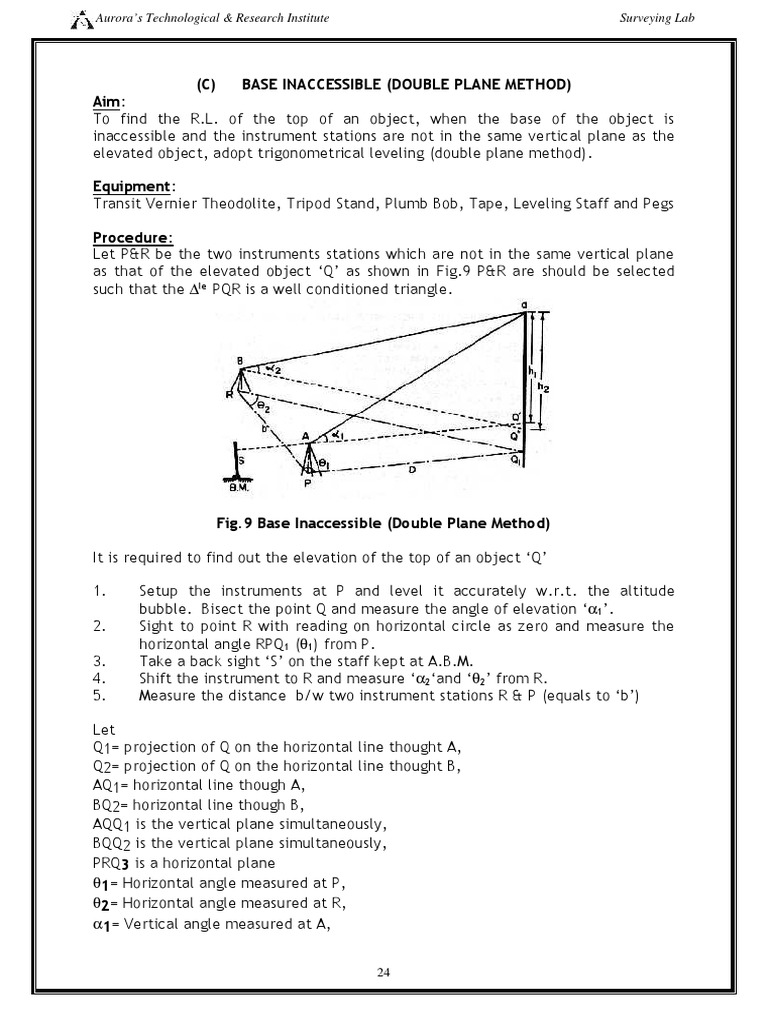 Double Plane Method for Trig Leveling | PDF | Teaching Methods ...