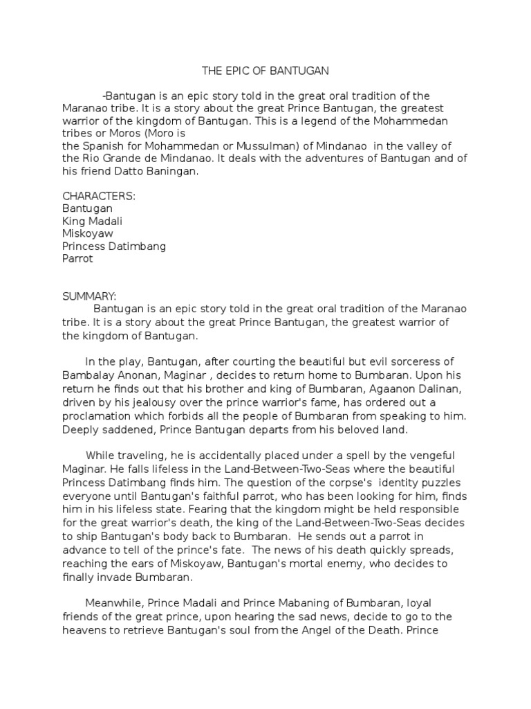 The Epic of Bantugan