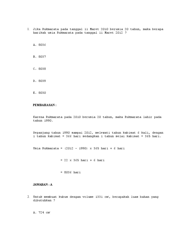 Contoh Tes Tpa | PDF