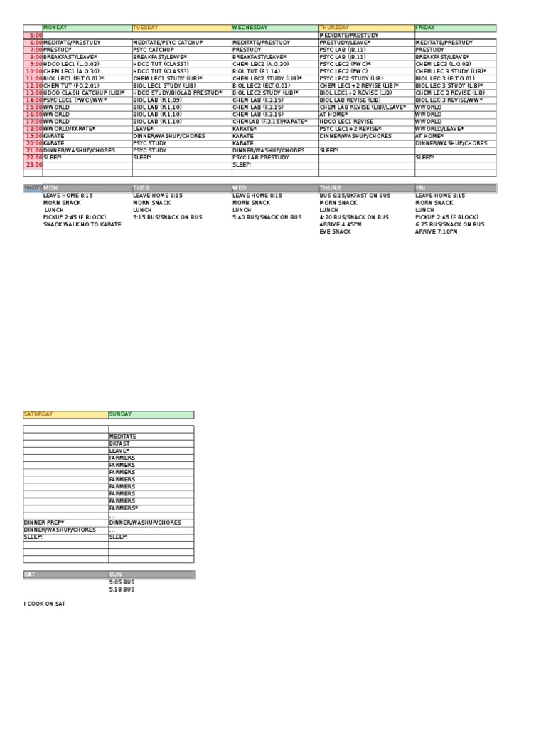Uni Schedule | PDF