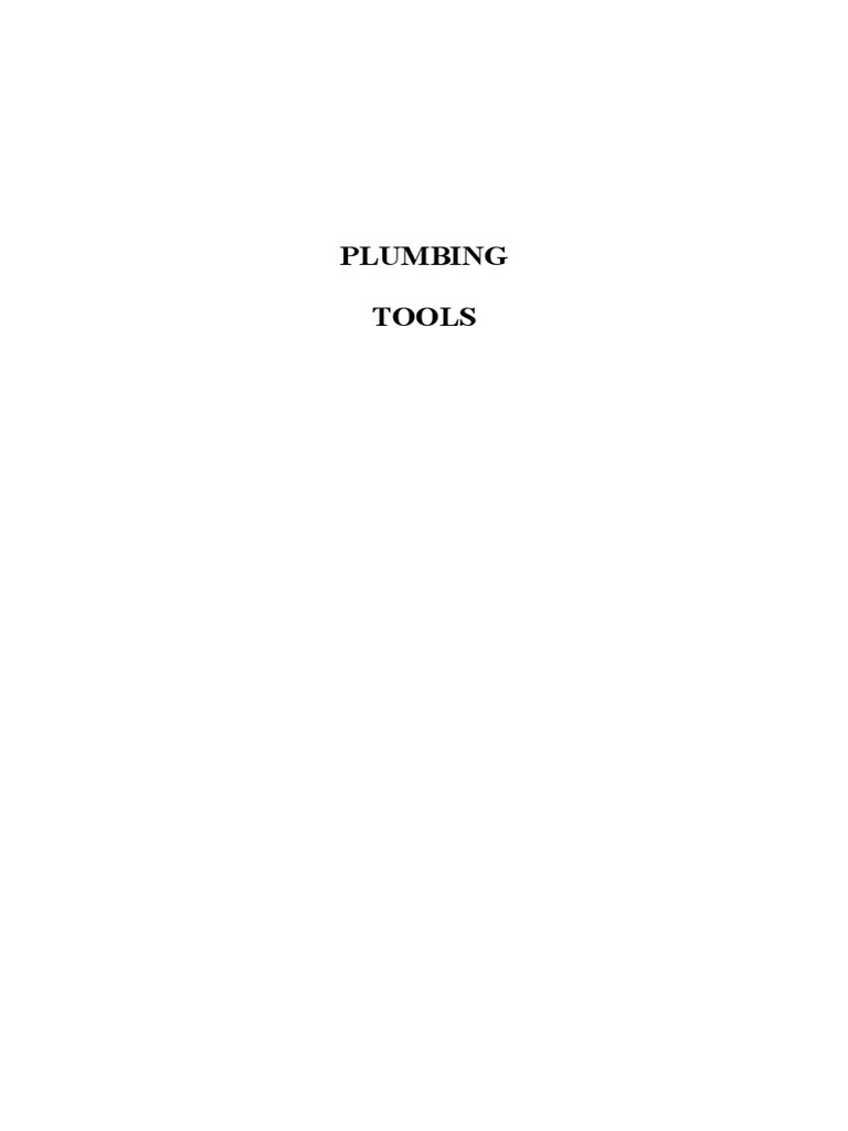Plumbing Tools | PDF