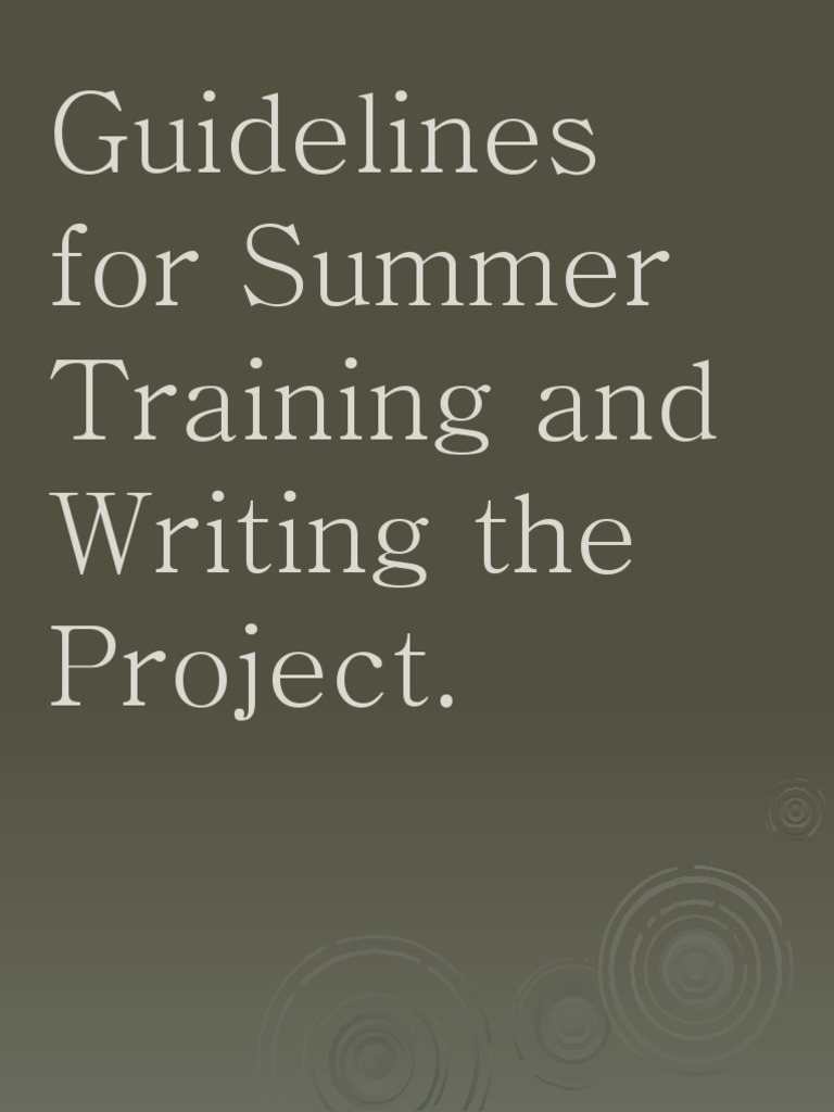 Summer Project Guidelines | PDF | Sampling (Statistics) | Science